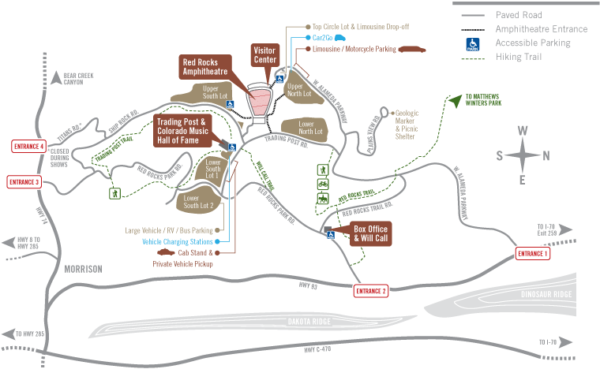 Red Rocks Park Map - BUY TICKETS | RedRocks.co